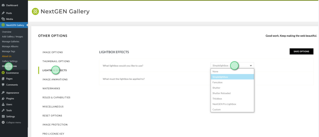 How to customize Lightbox effects | Imagely