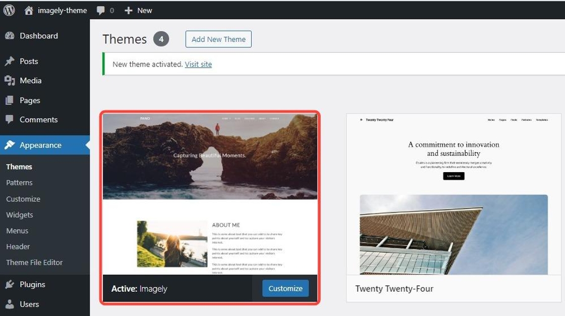 How to Install the Imagely Theme | Imagely