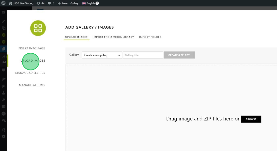 Add Gallery Window vs. Dashboard Interface | Imagely